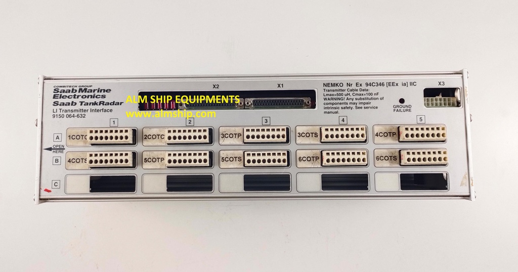 Saab Marine Tank Radar 9150 064-632 LI Transmitter Interface 9150064-6